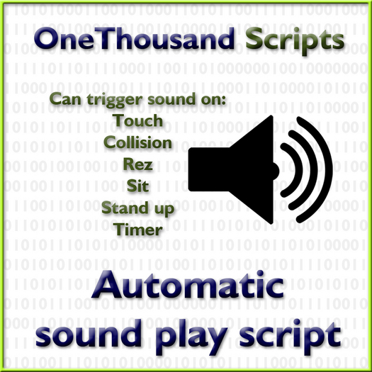 Second Life Marketplace - FULL PERMS Automatic sound play script